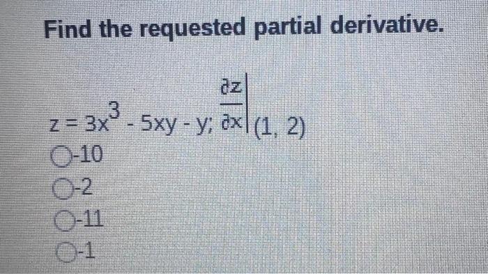 Solved Find the second-order partial derivative. Find fxy | Chegg.com