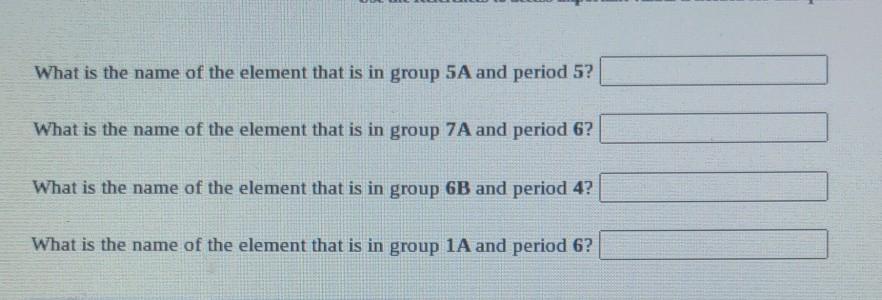 Solved What is the name of the element that is in group 5A | Chegg.com