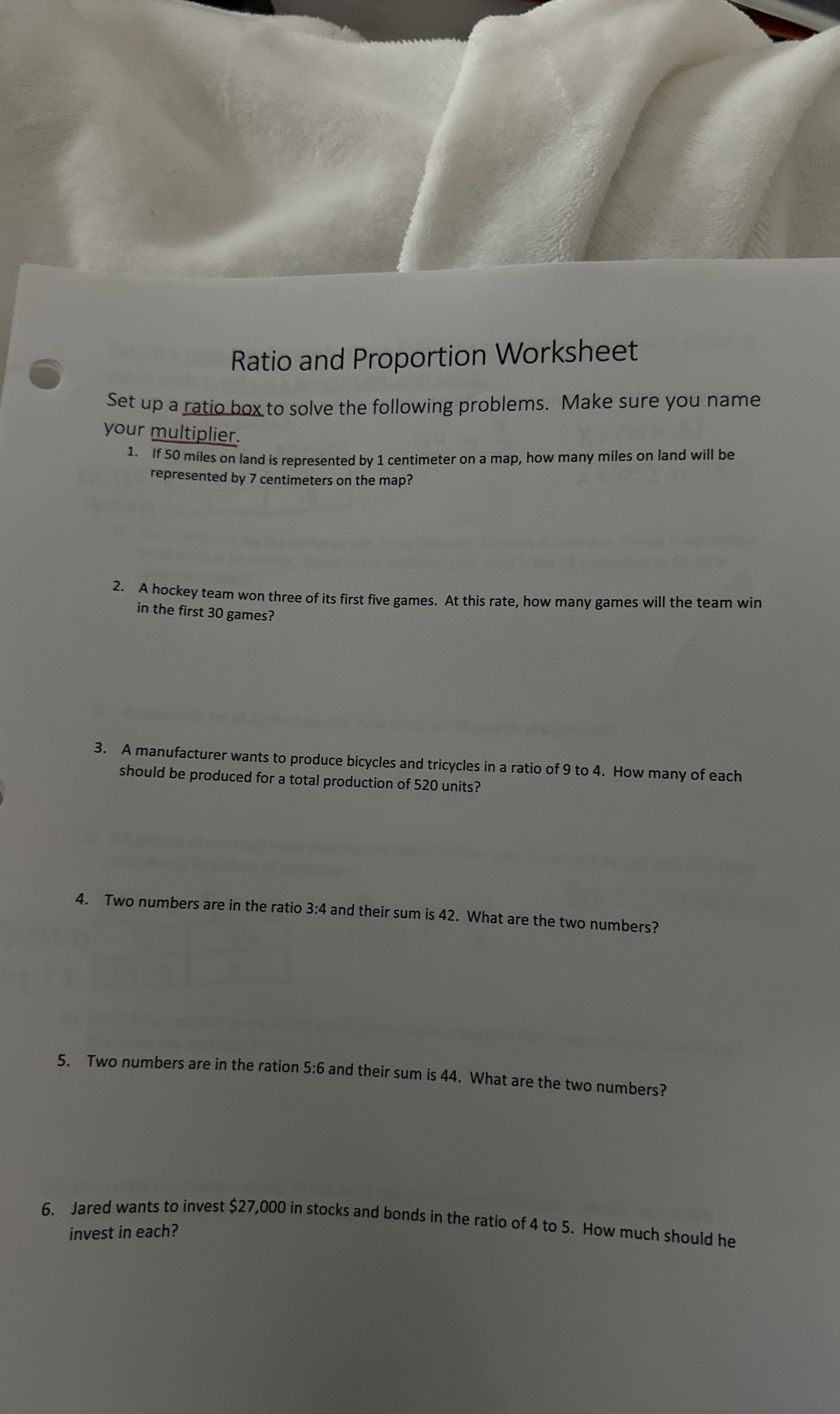 [Solved]: Ratio and Proportion Worksheet Set up a ratio box