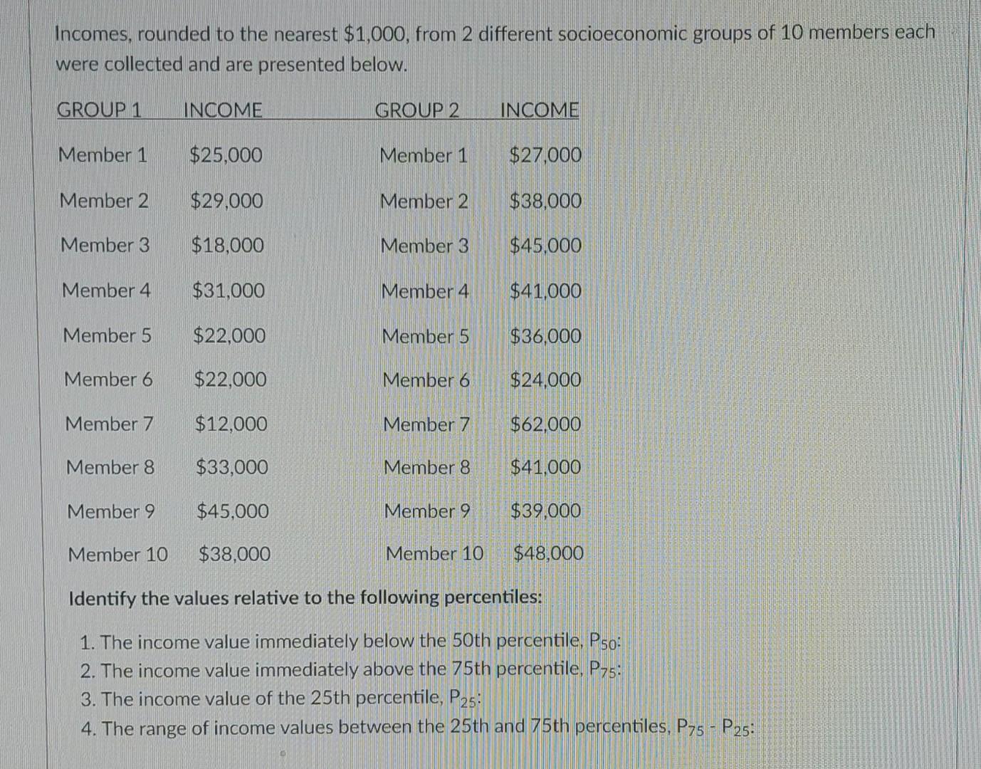 Solved Incomes, rounded to the nearest $1,000, from 2 | Chegg.com