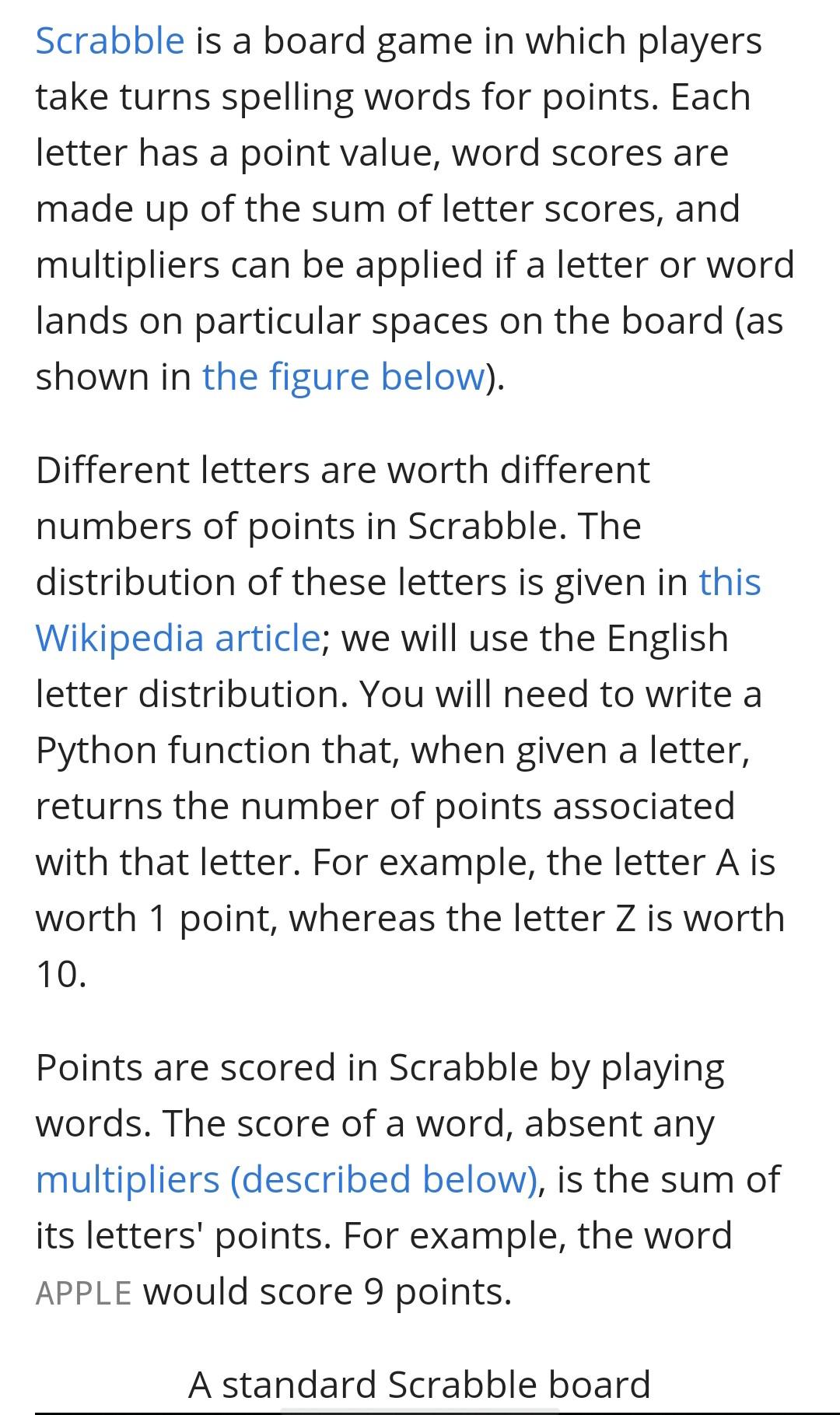 Solved Scrabble is a board game in which players take turns | Chegg.com
