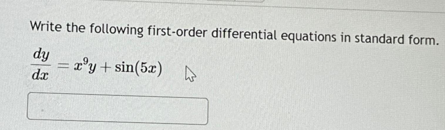 Solved Write the following first-order differential | Chegg.com
