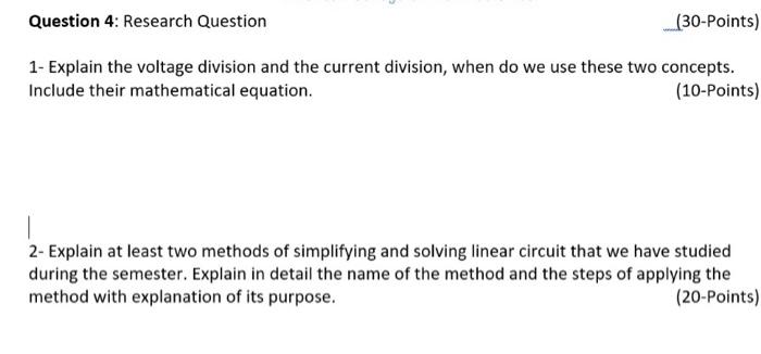 Solved Question 4 Research Question 30 Points 1 Explain 