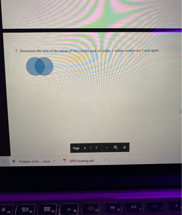 Solved 7. Determine the area of the union of two circles | Chegg.com