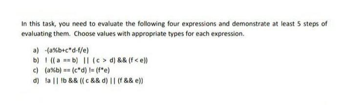 Solved In this task, you need to evaluate the following four | Chegg.com