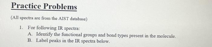 Practice Problems (All spectra are from the AIST | Chegg.com
