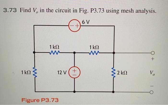 Solved Find Vo using loop analysis. for 3.77.also if you | Chegg.com