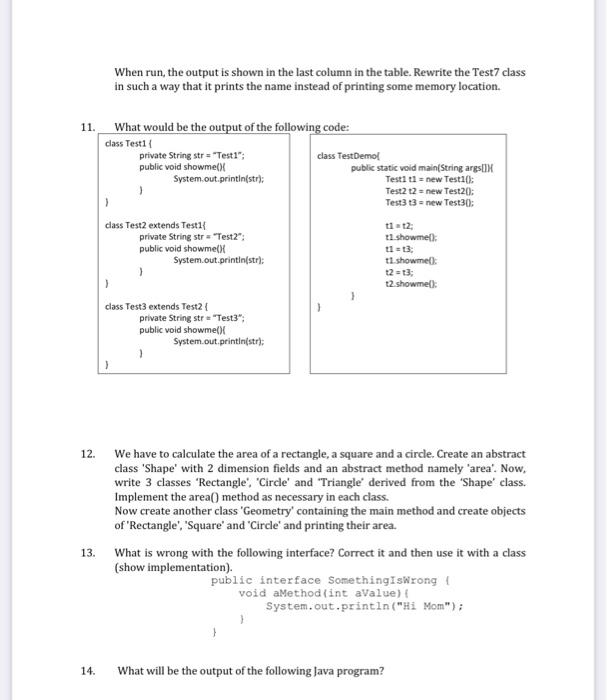 Solved 7. Take a look at the class declaration below: Out of | Chegg.com