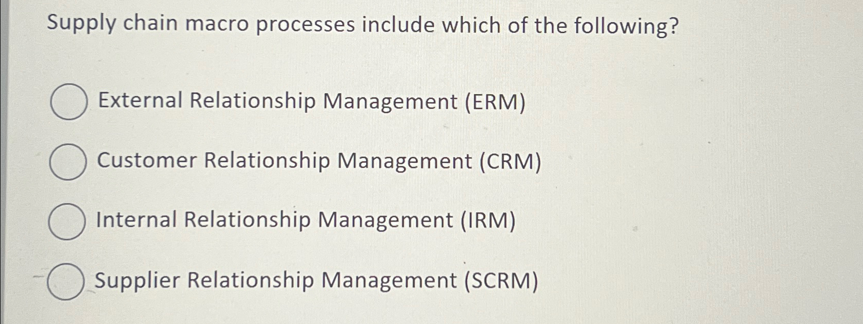 Solved Supply chain macro processes include which of the | Chegg.com