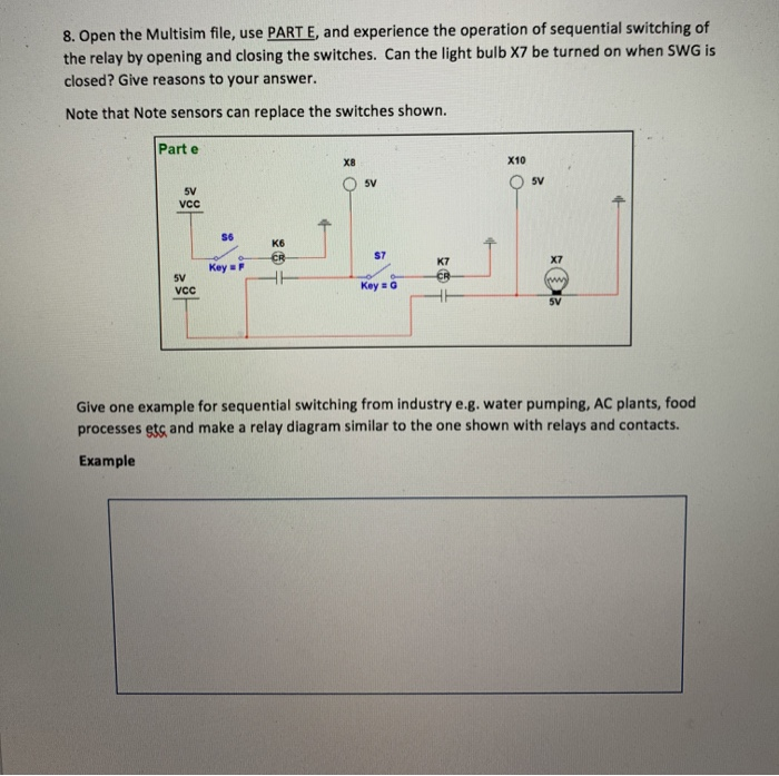 8. Open the Multisim file, use PART E, and experience | Chegg.com