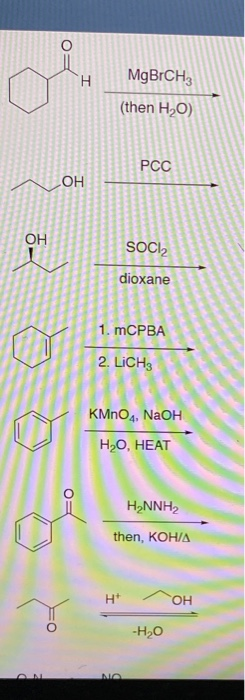 Solved MgBrCH3 (then H,0) 0 OX OU OY 1. mCPBA 2. LICH KMnO4, | Chegg.com