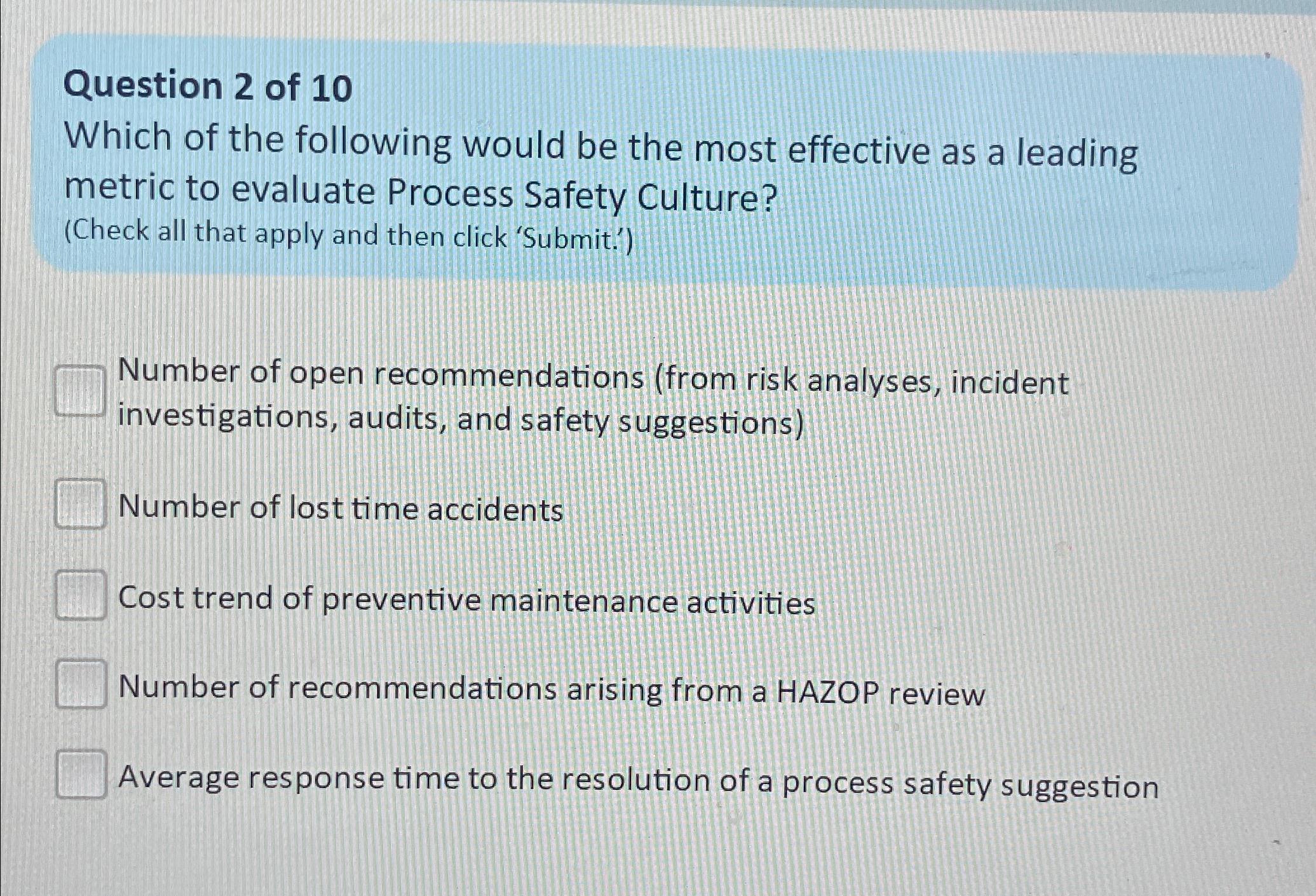 Solved Question 2 ﻿of 10Which of the following would be the | Chegg.com