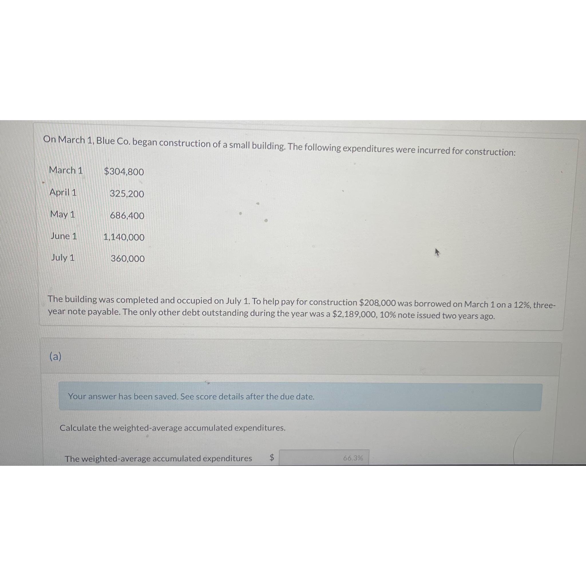 Calculate the avoidable interest Avoidable interest | Chegg.com
