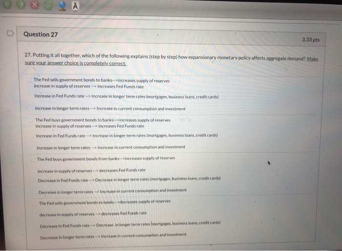 Solved Question 27 3.33 pts 27. Putting it all together, | Chegg.com