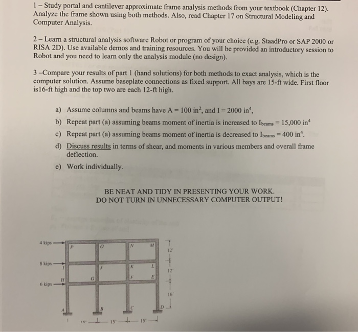 1-Study portal and cantilever approximate frame | Chegg.com