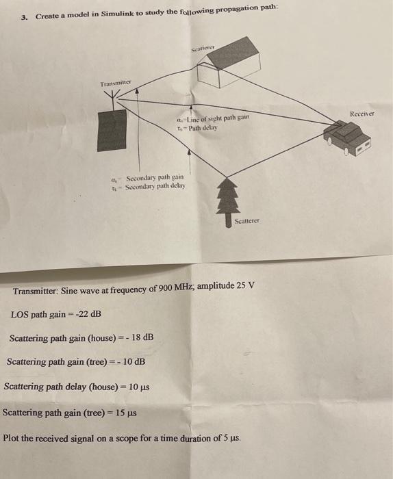 3. Create a model in Simulink to study the following | Chegg.com
