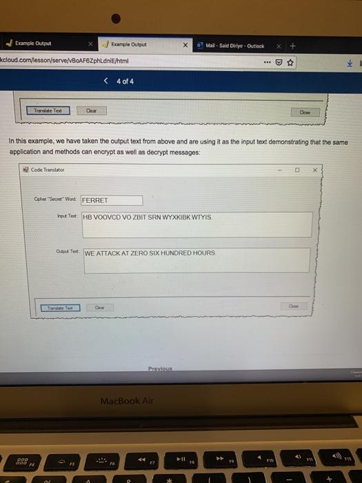 Solved Example Output Chegg