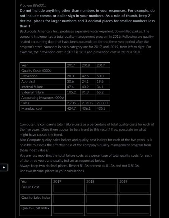 Solved Problem 896001: Do not include anything other than | Chegg.com