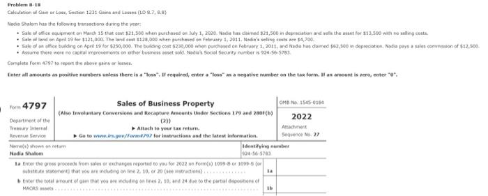 Problem i-1s Calculotien ef Goin of Lass, Sectwn 1231 | Chegg.com