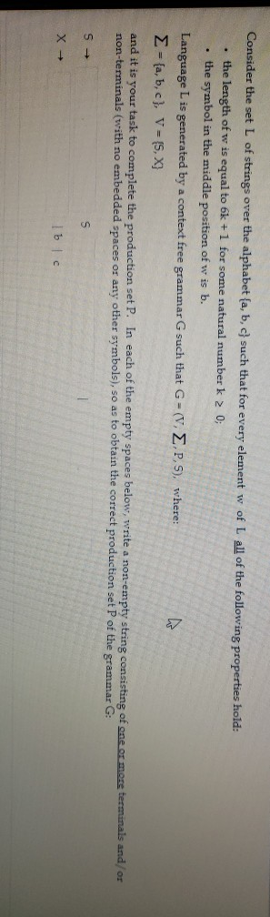 Solved Consider the set L of strings over the alphabet | Chegg.com