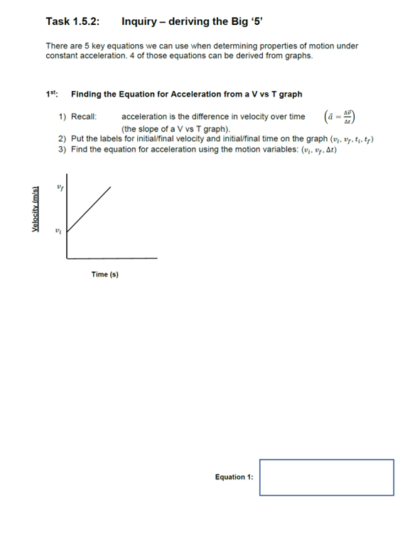 Solved I need to find the Equation 1Task 1.5.2: Inquiry - | Chegg.com