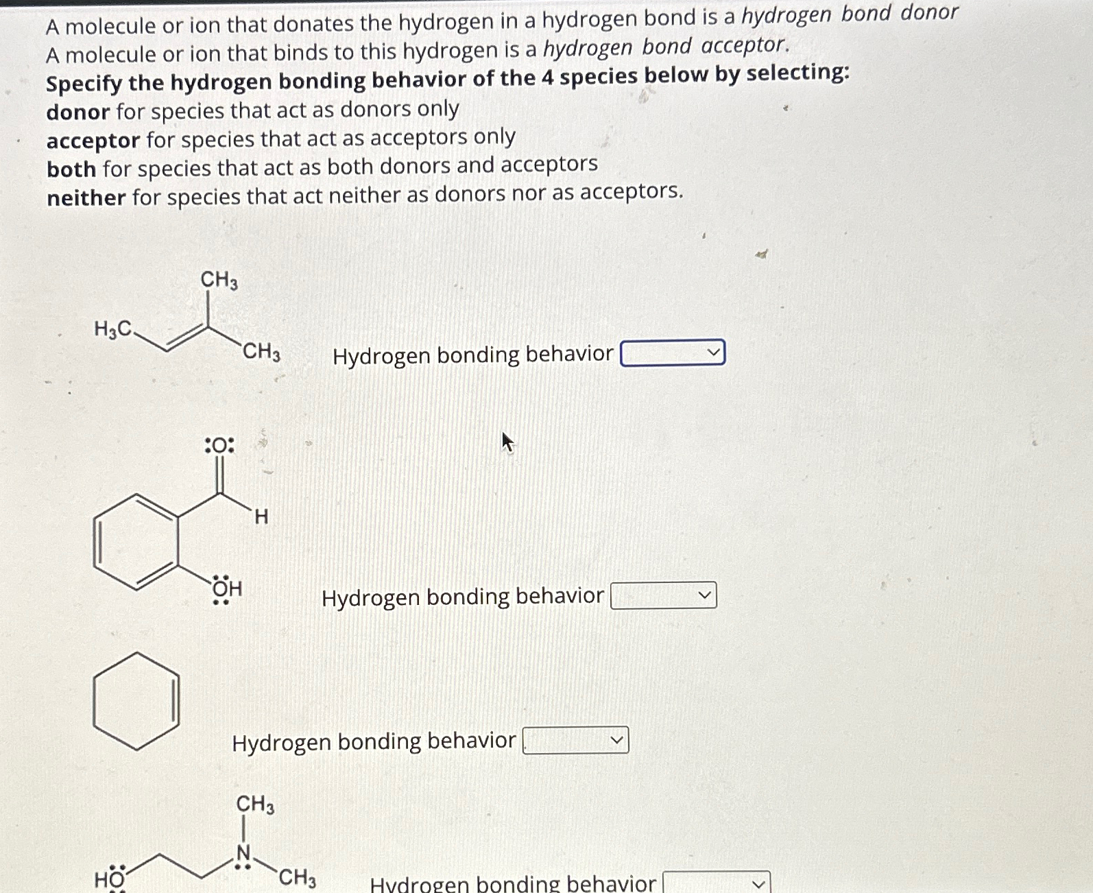 Solved A molecule or ion that donates the hydrogen in a | Chegg.com