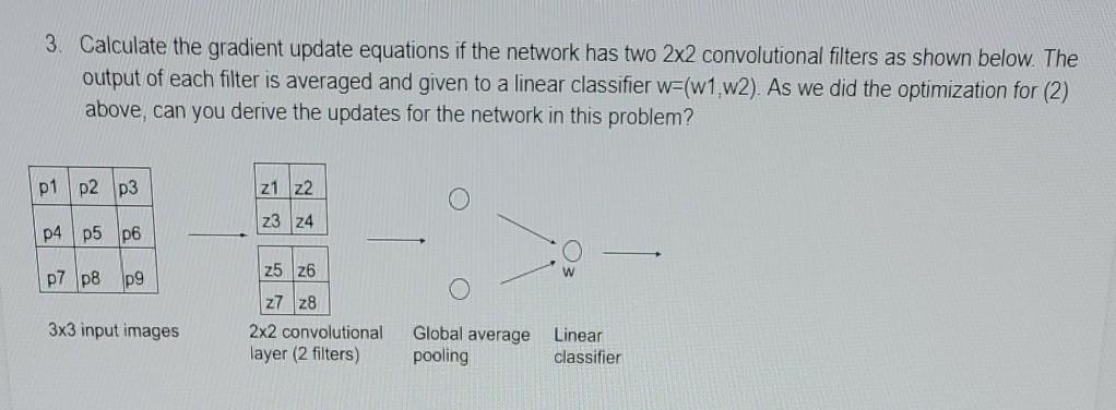 Solved 3. Calculate the gradient update equations if the | Chegg.com