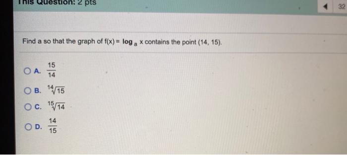 Solved Inis tion: 2 pts 32 Find a so that the graph of f(x) | Chegg.com Solved Inis tion: 2 pts 32 Find a so that the graph of f(x) | Chegg.com