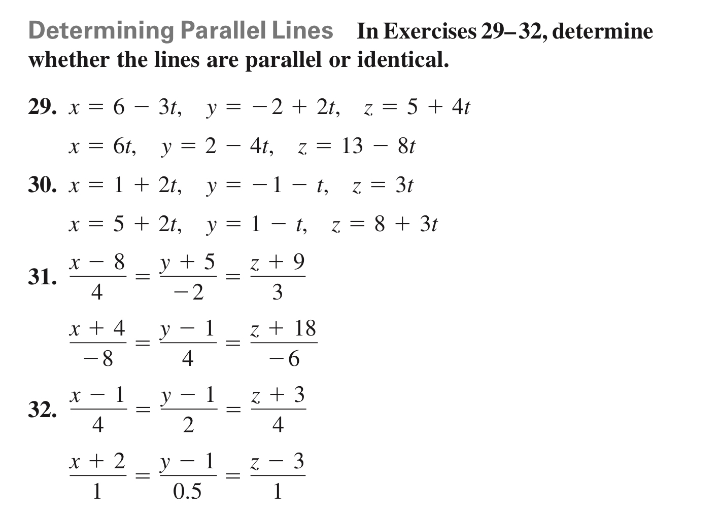 Solved Determining Parallel Lines In Exercises 29-32, | Chegg.com