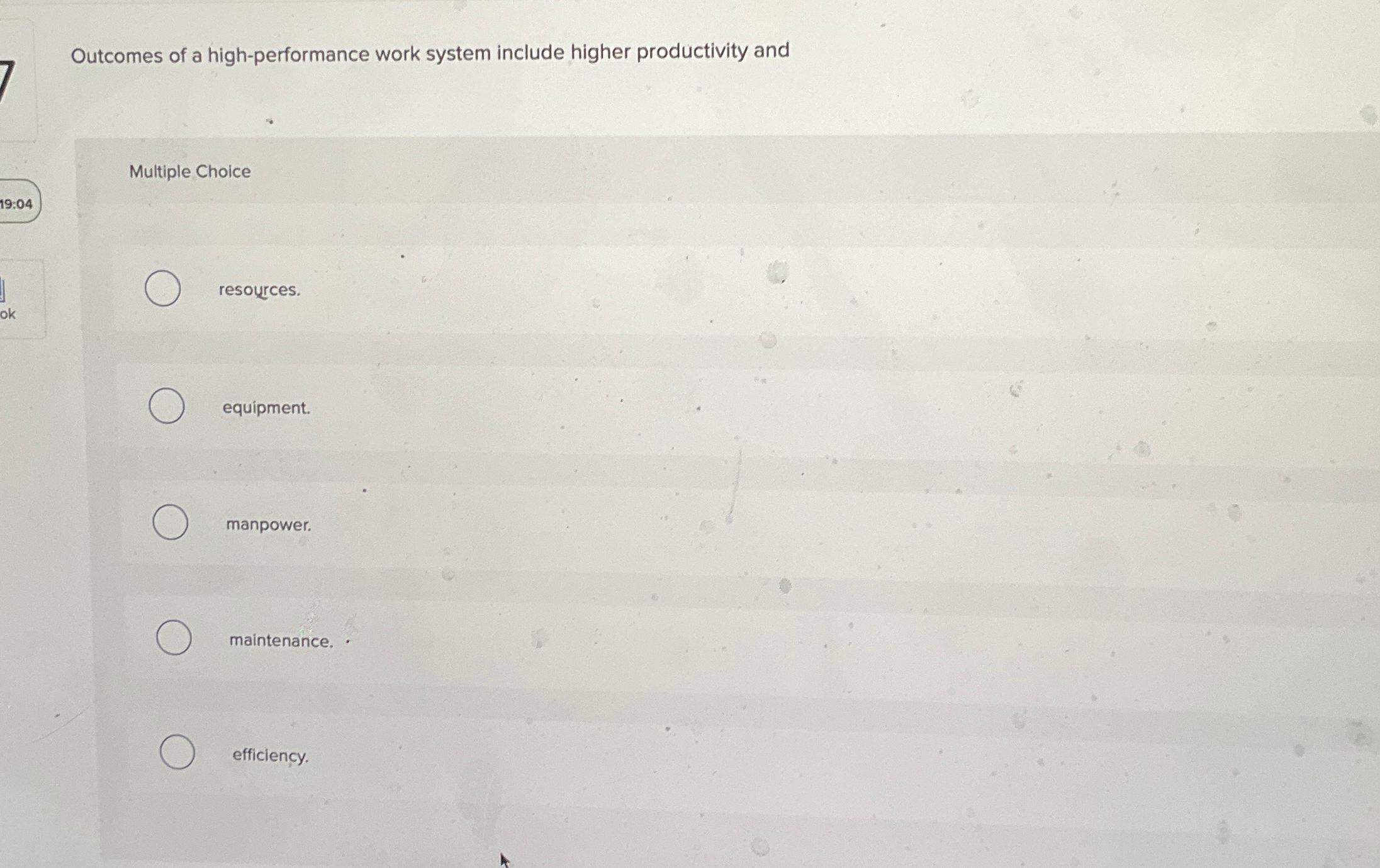 Solved Outcomes of a high-performance work system include | Chegg.com