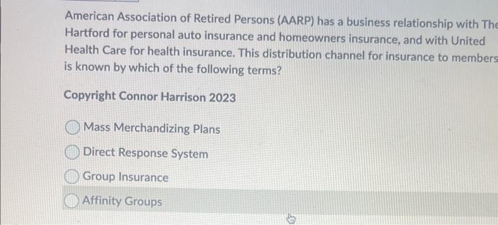 Solved American Association of Retired Persons (AARP) has a | Chegg.com