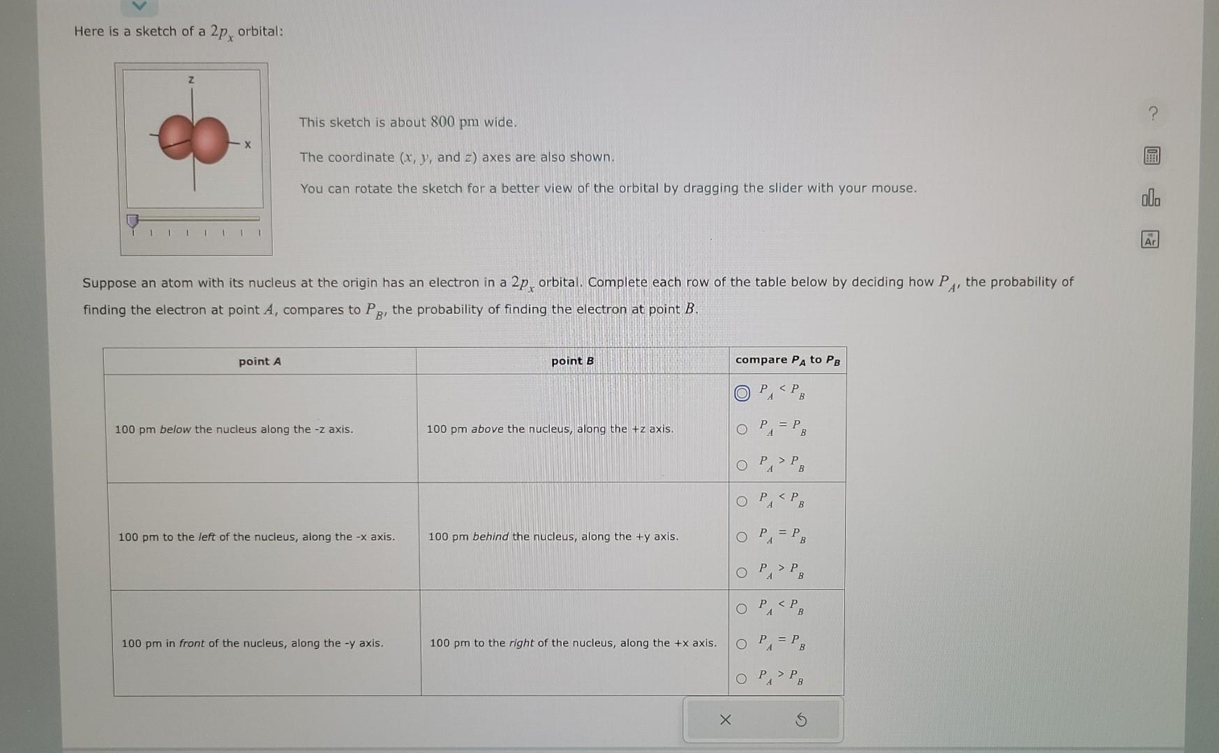 Solved Here is a sketch of a 2px orbital: This sketch is | Chegg.com