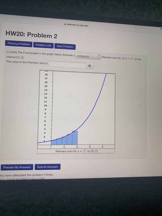 Solved webwork asuky.edu HW20: Problem 2 Previous Problem | Chegg.com