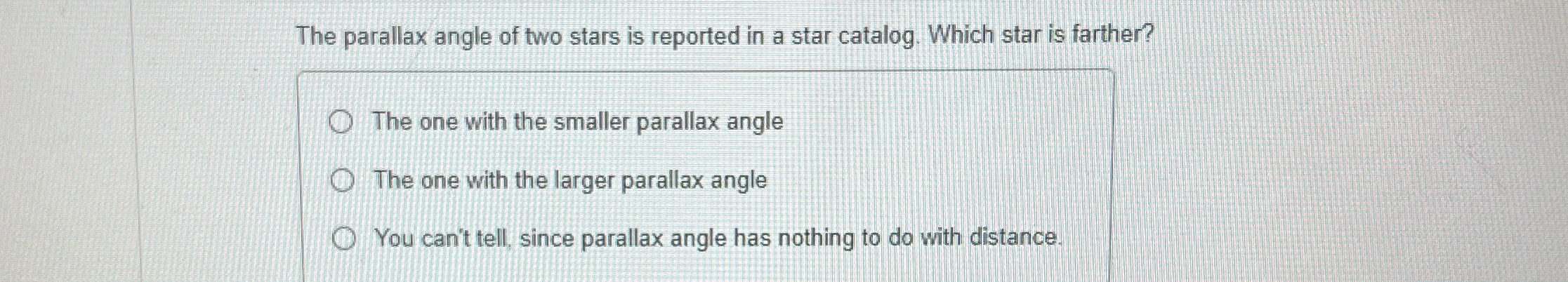 Solved The parallax angle of two stars is reported in a star | Chegg.com