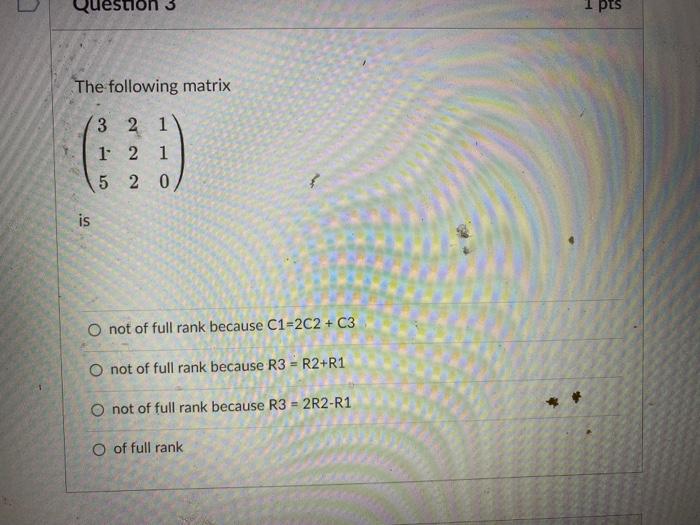 Solved Suppose A is a square 3×3 matrix. Which of the | Chegg.com