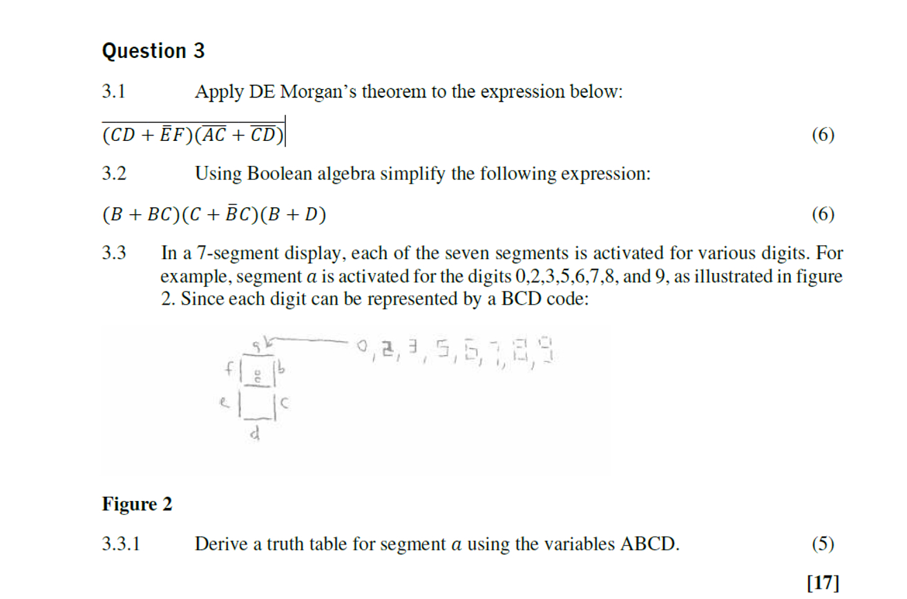 Solved Question 33.1 ﻿Apply DE Morgan's theorem to the | Chegg.com