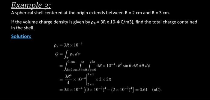 Solved Example 3: A spherical shell centered at the origin | Chegg.com