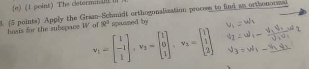 Solved (5 ﻿points) ﻿Apply the Gram-Schmidt orthogonalization | Chegg.com