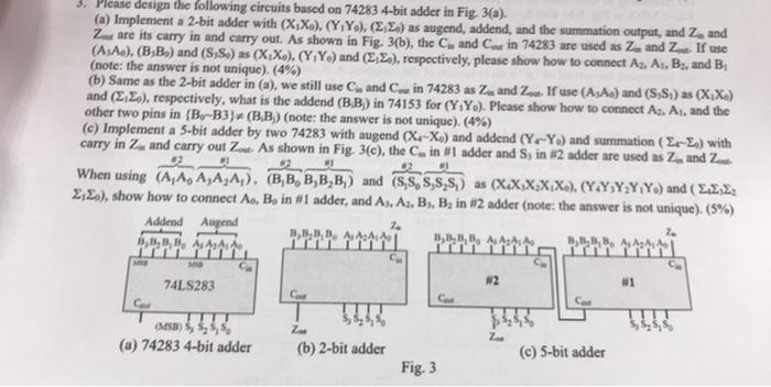 Solved 3. Please design the following circuits based on | Chegg.com