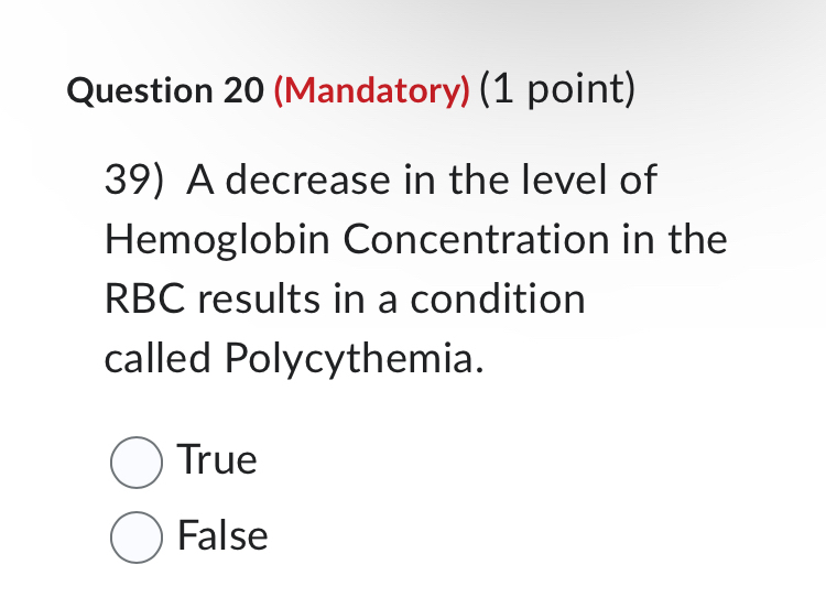 Solved Question 20 (Mandatory) (1 ﻿point)A decrease in the | Chegg.com