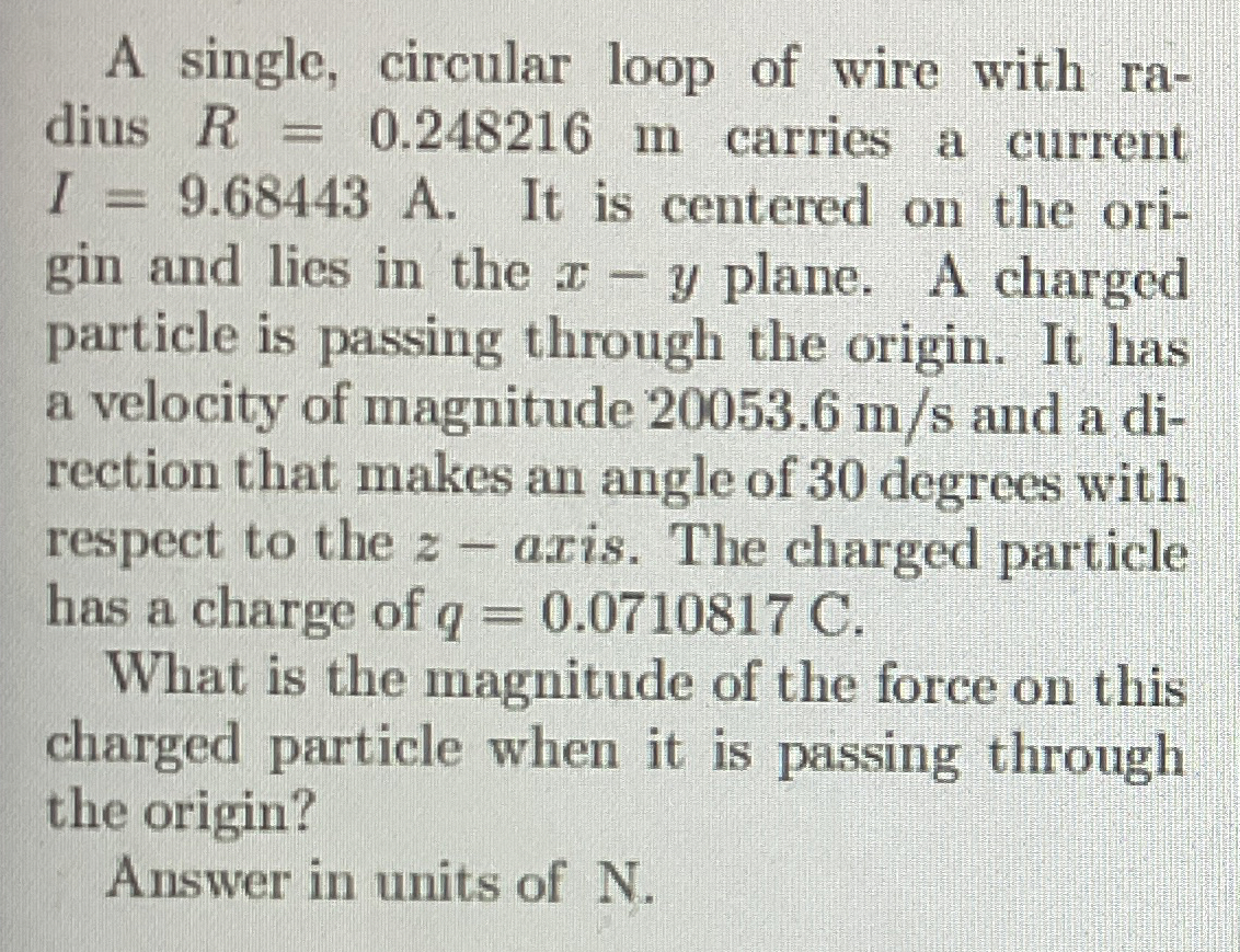 Solved A single, circular loop of wire with radius | Chegg.com