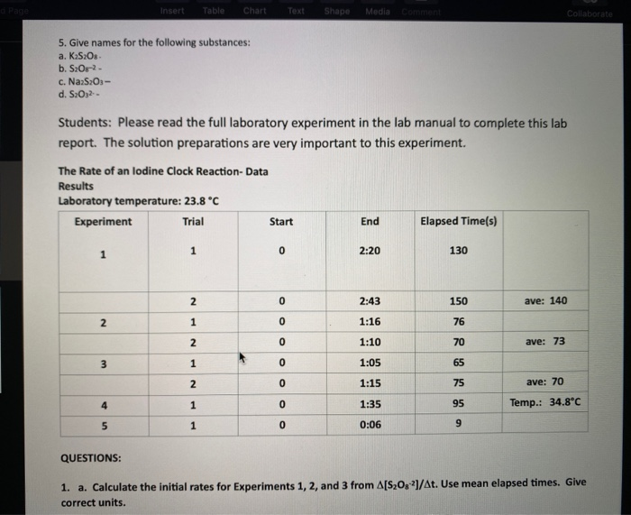 Solved Insert Table Chart Text Shape Media Collaborate 5. | Chegg.com