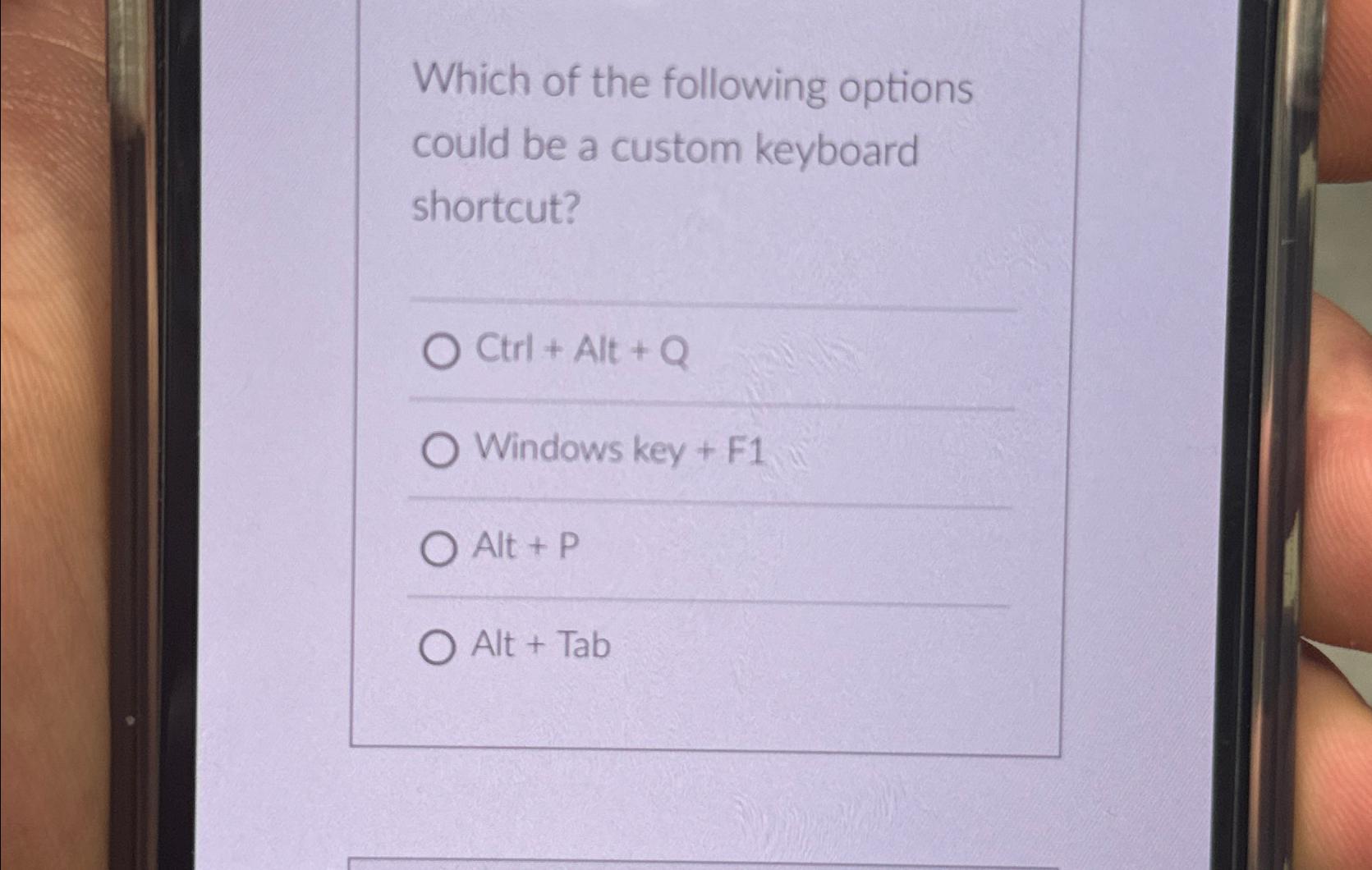 Solved Which of the following options could be a custom | Chegg.com