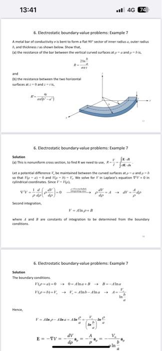 Solved 6. Electrostatic boundary-value problems: Example 7 A | Chegg.com