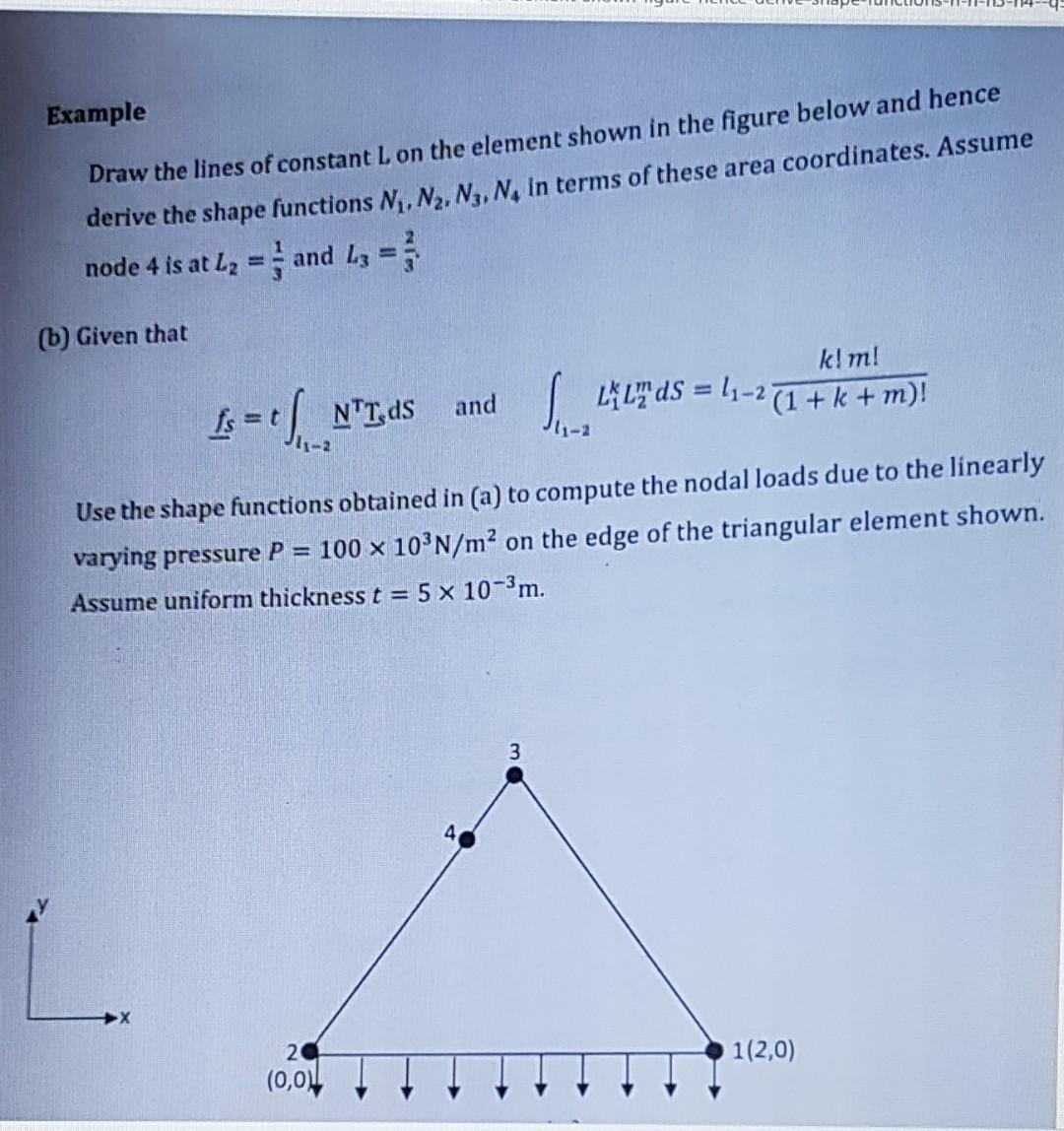 Solved Example Draw the lines of constant L on the element | Chegg.com