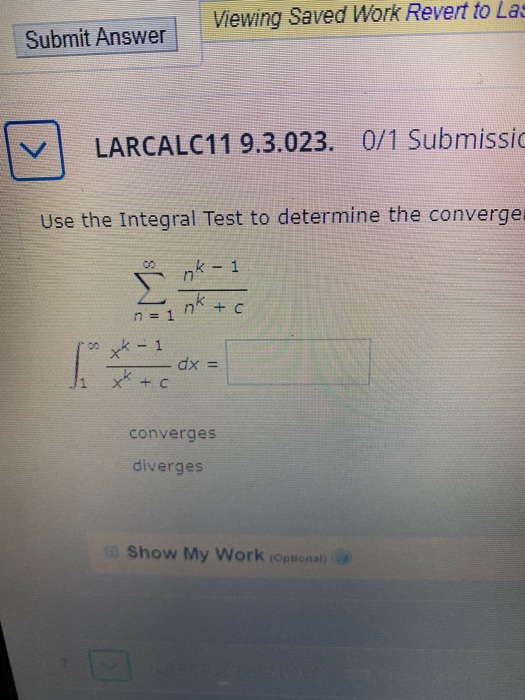Solved Viewing Saved Work Revert to Las Submit Answer | Chegg.com