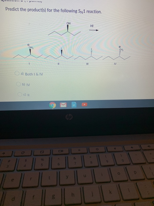 Solved Predict the product(s) for the following Sn1 | Chegg.com