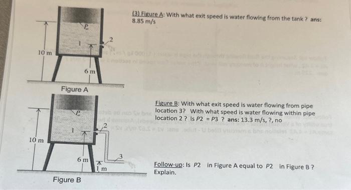 Solved (3) Figure A: With what exit speed is water flowing | Chegg.com