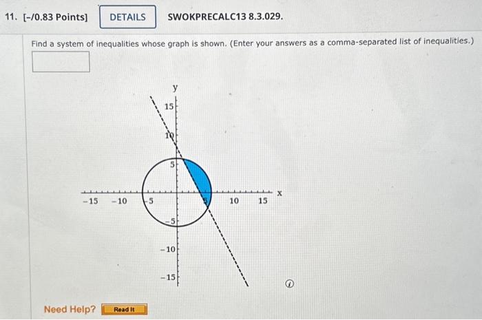 Solved Find a system of inequalities whose graph is shown. | Chegg.com