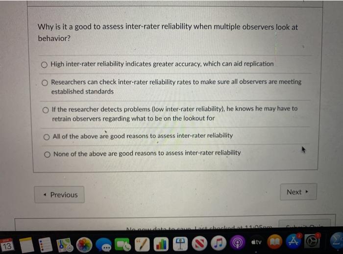 Solved Why is it a good to assess inter-rater reliability | Chegg.com